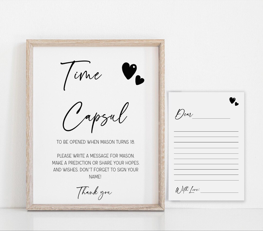 Time Capsul Sign,minimalist Baby Shower Sign,baby Shower Activity Idea ...