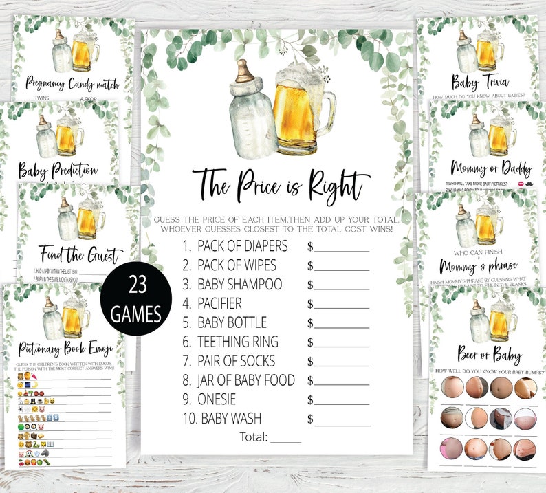 Funny Baby is Brewing Baby Shower Games Beer Baby Game - Etsy