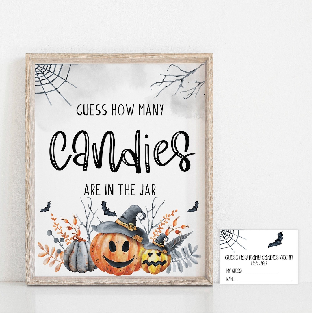How Many Candies Are in the Jar Halloween Baby Shower Game Pumpkin Baby ...