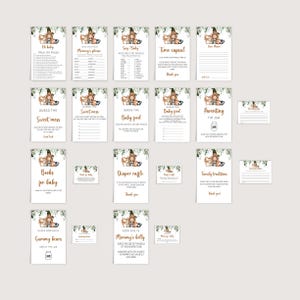 Woodland Baby Shower Game Bundle,baby Shower Games,woodland Animal Game ...
