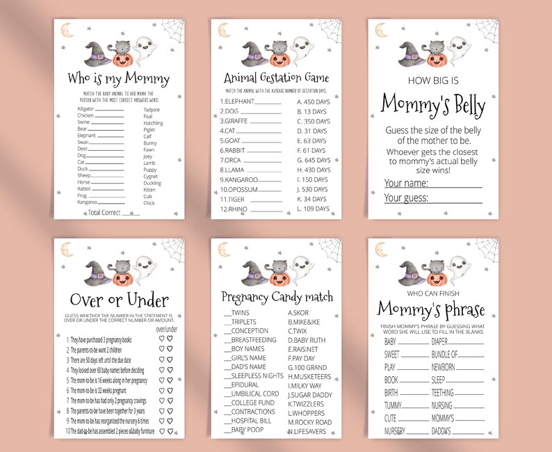 A Little Boo Baby Shower Game Bundle, Gender Neutral Halloween Baby ...