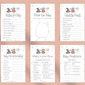 A Little Boo Baby Shower Game Bundle, Gender Neutral Halloween Baby ...