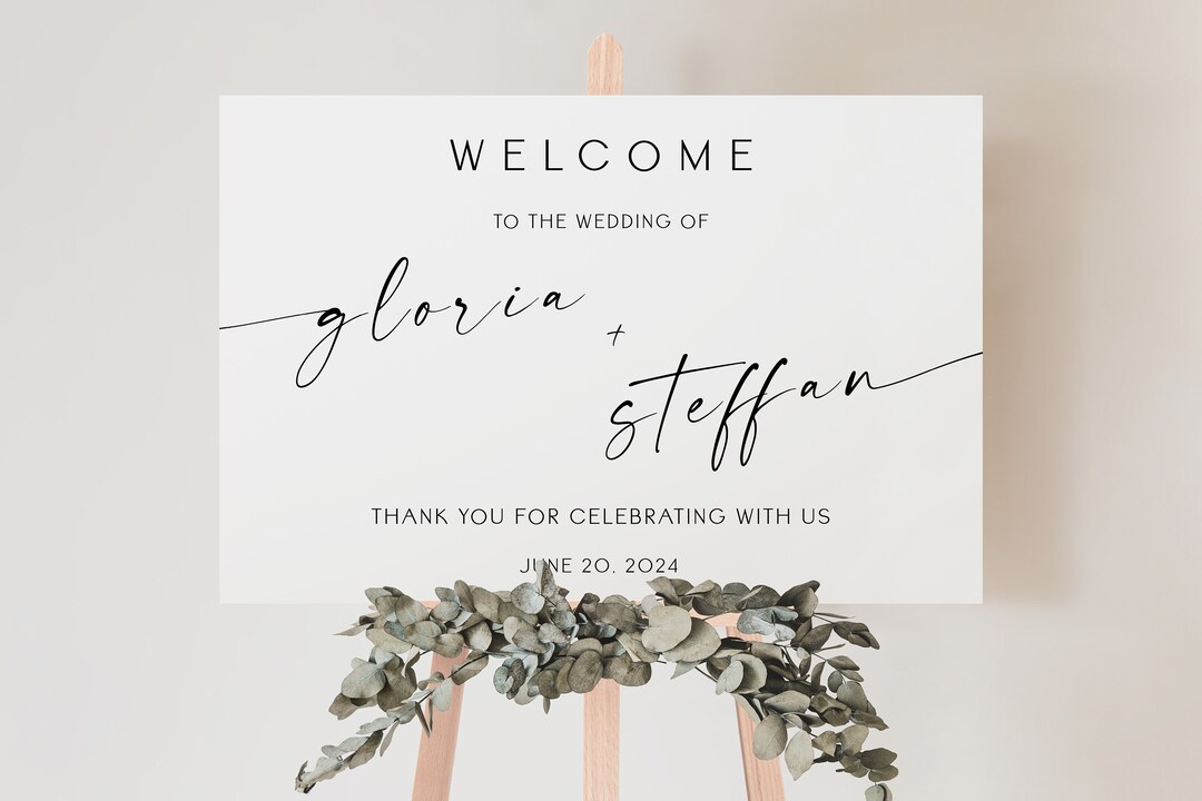 Wedding Welcome Template,minimalist Wedding Welcome Sign,elegant and ...