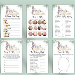 Baby Shower Games,peter Rabbit Baby Shower Theme,baby Shower Bundle ...