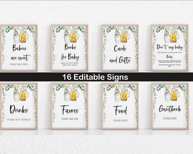 Baby is Brewing Sign Bundle,baby Shower Sign Bundle,guestbook Sign ...