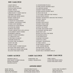 Little Cutie Baby Shower Game Bundle, Orange Baby Shower Game Pack ...