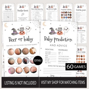 A Little Boo Baby Shower Game Bundle, Gender Neutral Halloween Baby ...