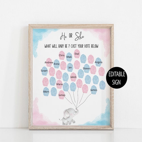 Boy or Girl Chart What Will Baby Be He or She Gender Reveal - Etsy