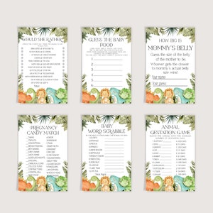 Dinosaur Baby Shower Games Bundle,dino Baby Shower Games,boy Baby ...