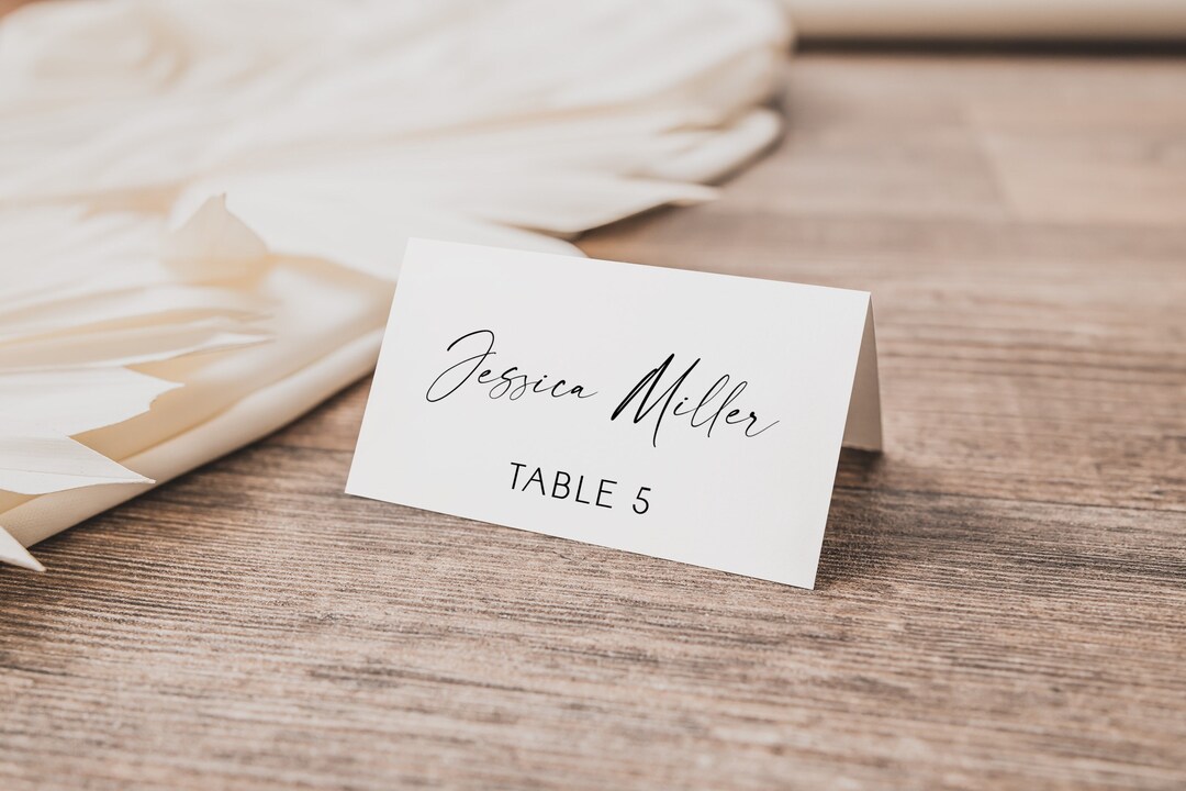 Minimal Wedding Name Card Template,modern Wedding Place Card,table Name ...