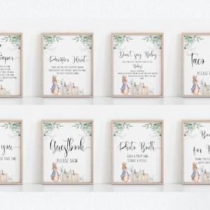 Editable Baby Shower Table Signs,peter Rabbit Baby Shower Signs,mimosa ...