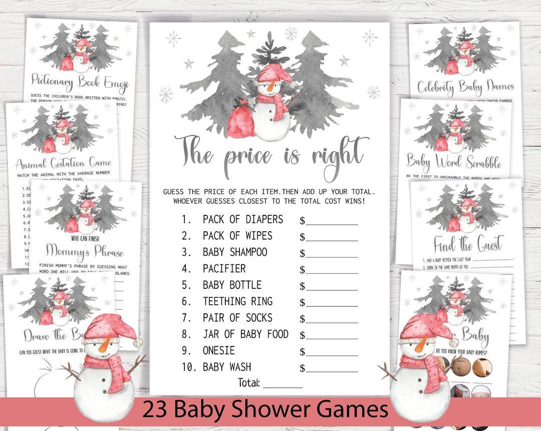 Winter Baby Shower Gameswinter Wonderland Baby Shower Game - Etsy