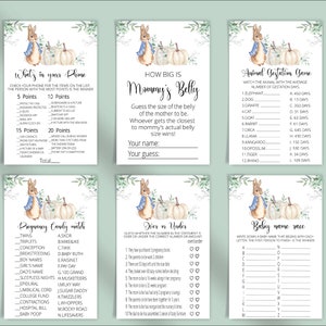 Baby Shower Games,peter Rabbit Baby Shower Theme,baby Shower Bundle ...