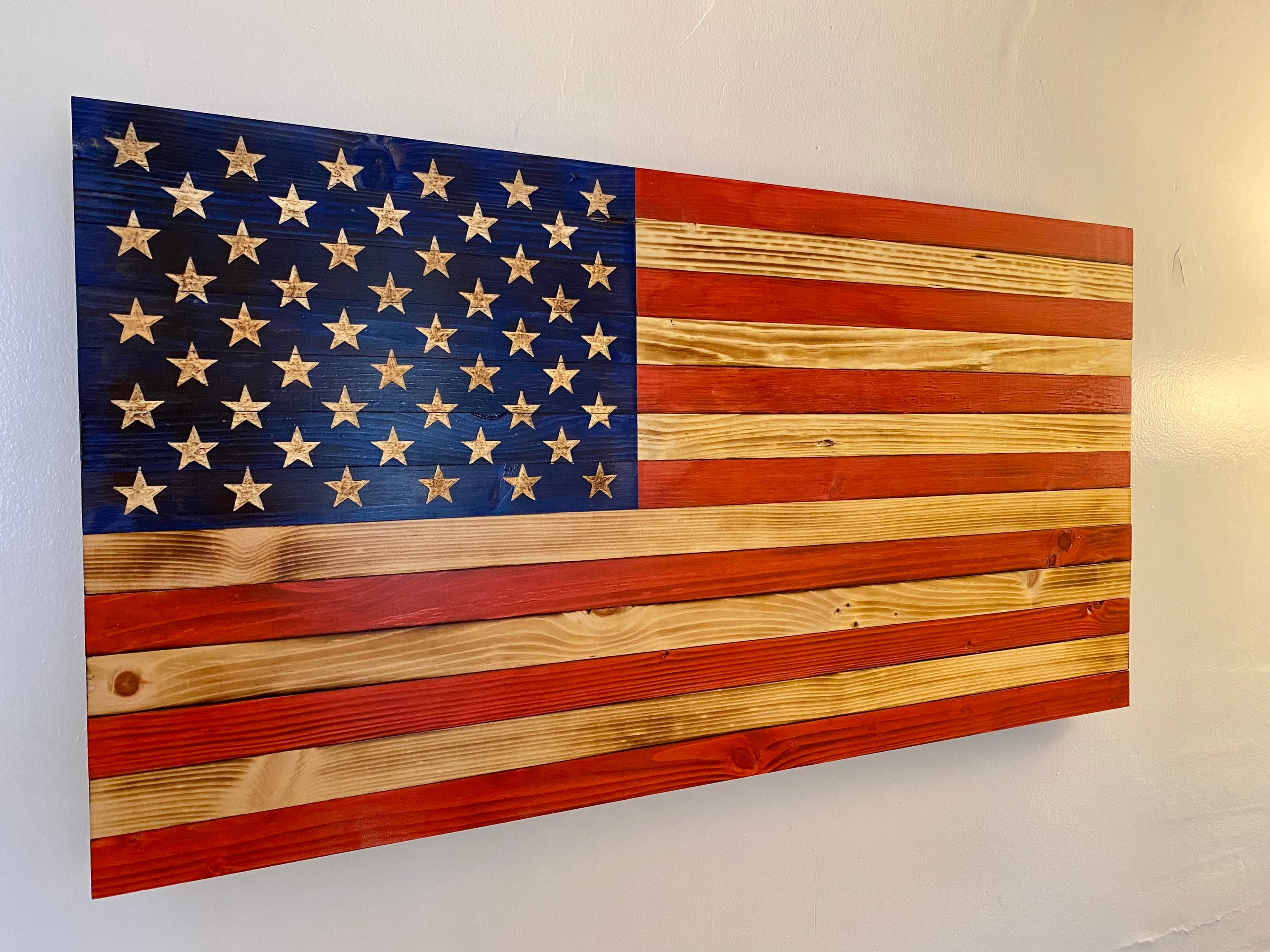 Rustic Hand Crafted Wood American Flag Made to Order - Etsy