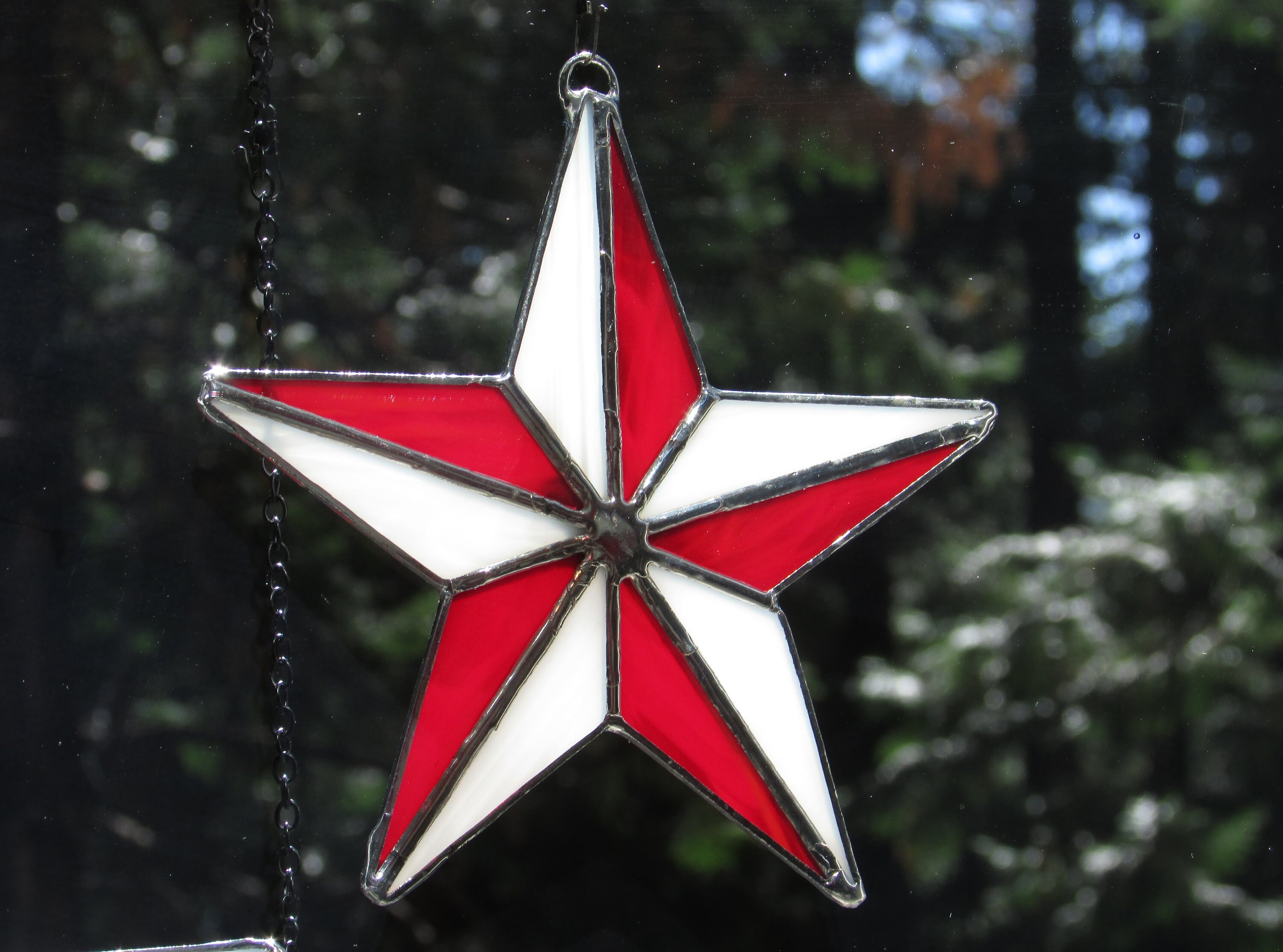 Two Tone Stained Glass Christmas Stars With Polished Finish LEAD FREE ...
