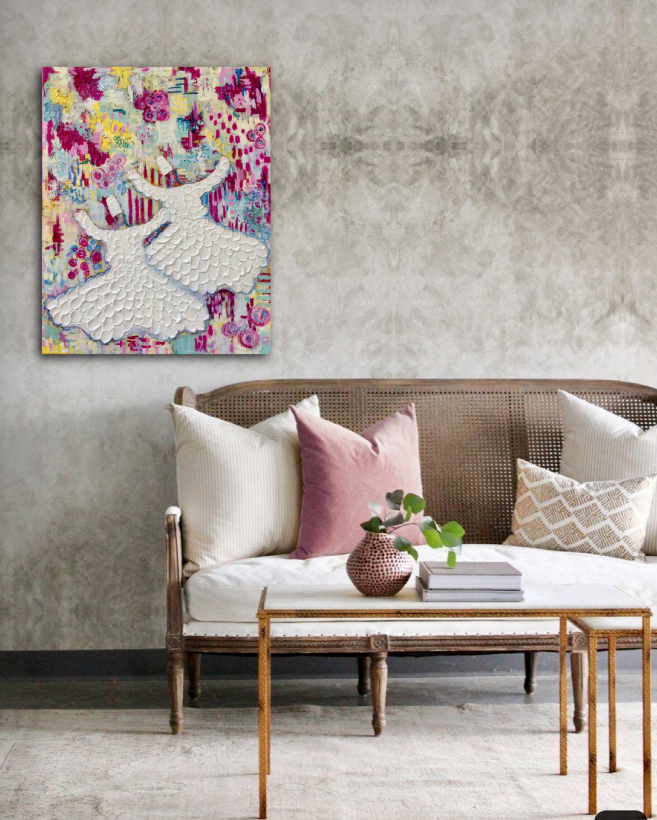 Original Textured Whirling Dervish Painting Abstract Rumi - Etsy