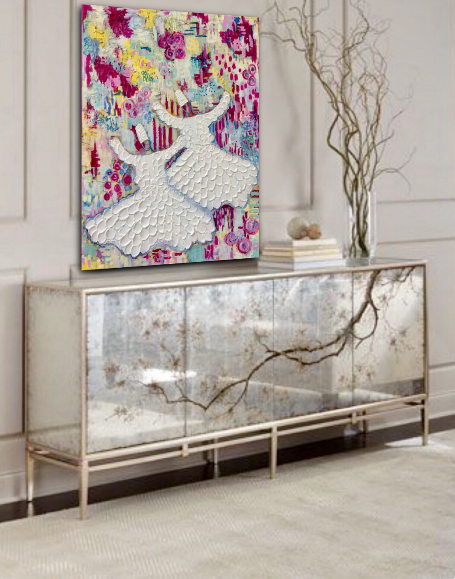 Original Textured Whirling Dervish Painting Abstract Rumi - Etsy