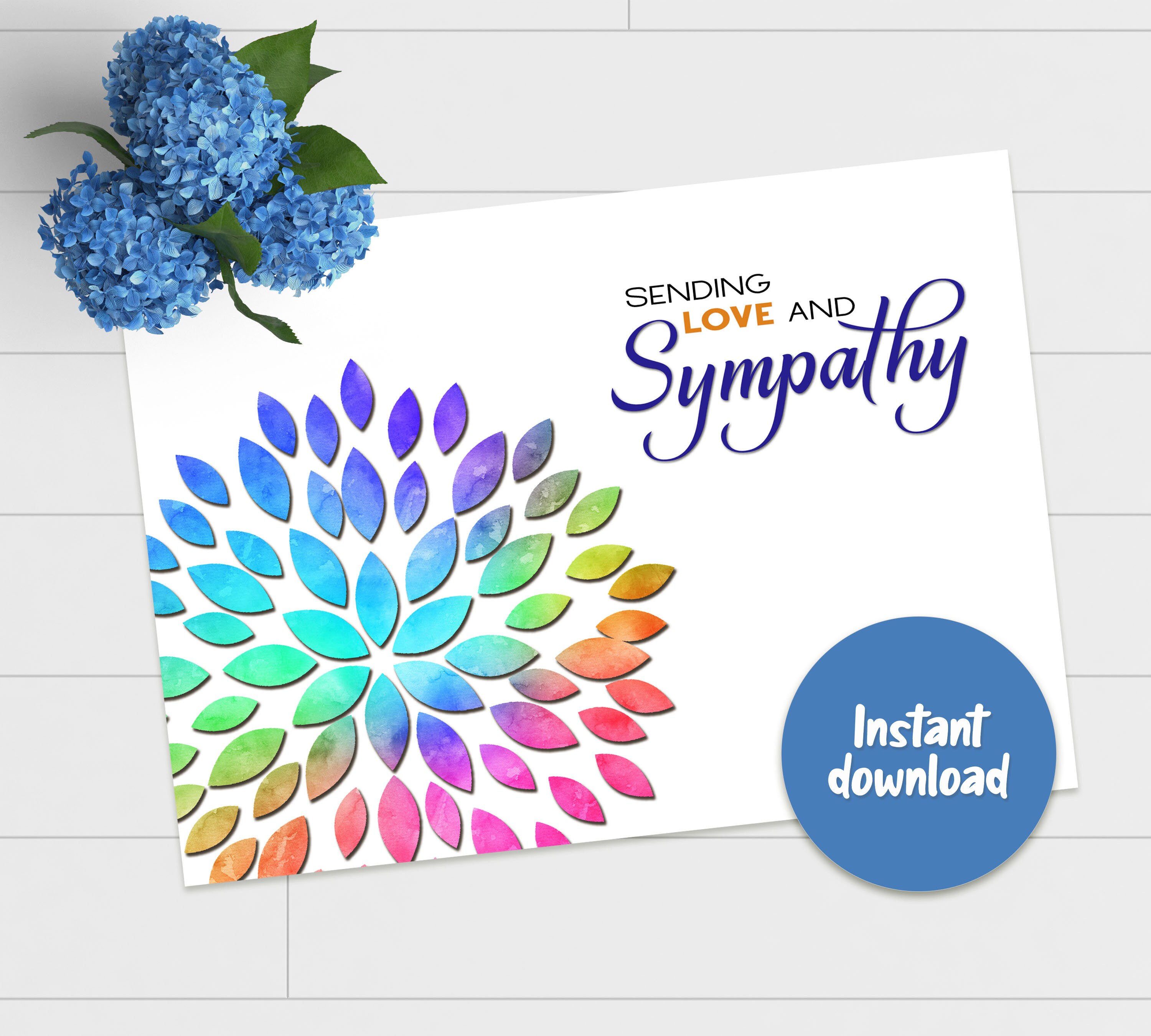 Sympathy Card Printable, Downloadable Sympathy Card, Digital Card ...