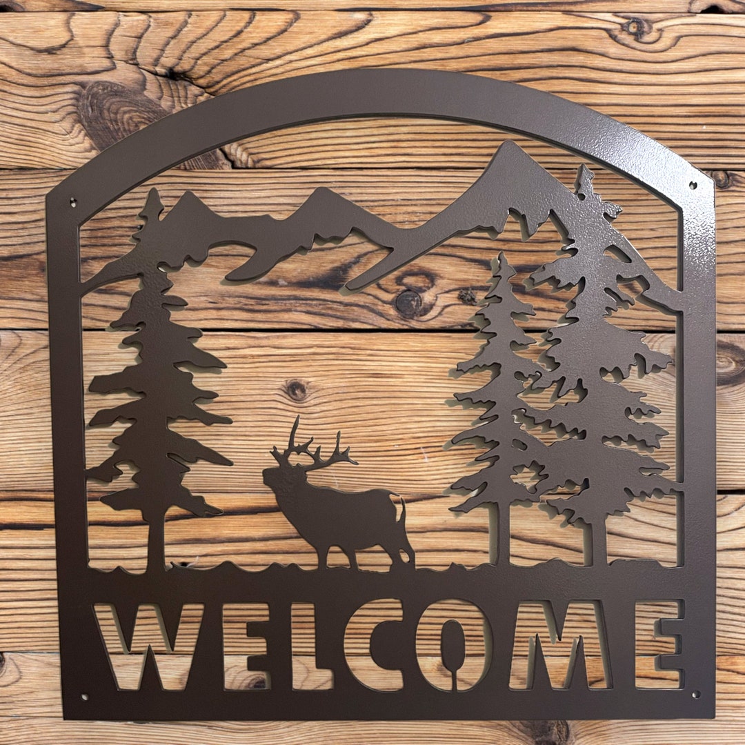 Elk Welcome Sign, Door Sign, Front Door Decor, House Monogram - Etsy