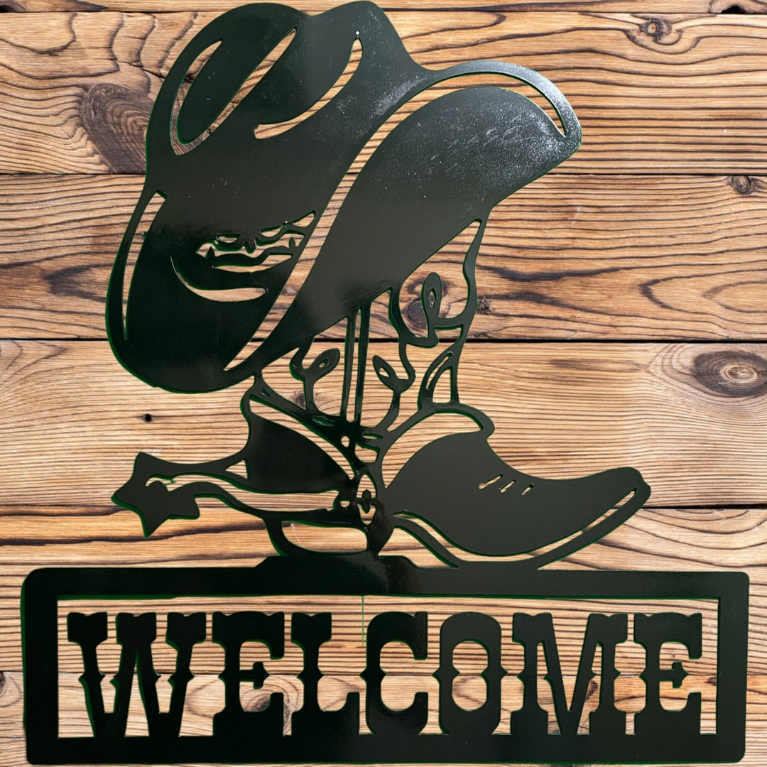 Western Metal Welcome Sign Wall Décor Metal Wall Art Housewarming Gift ...