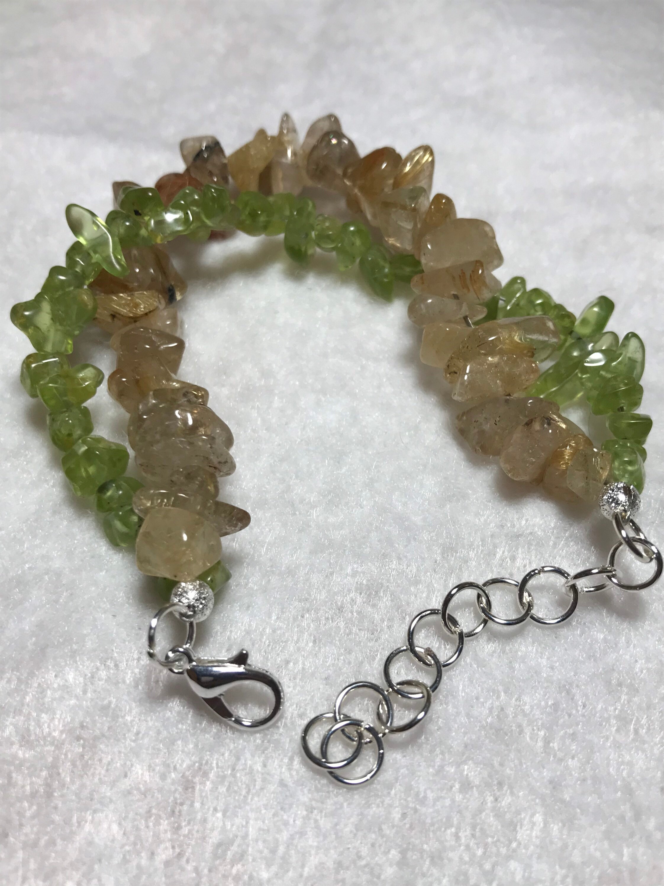Rutilated Quartz With Peridot - Etsy Norway