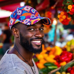 African Print/ankara Baseball Cap,beach Sun Hat, Trucker Caps,unisex ...