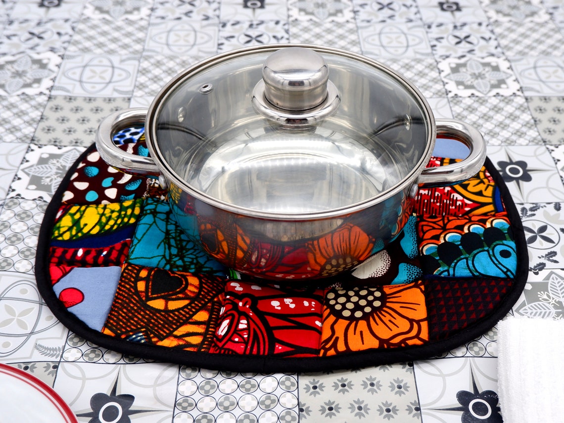 African Print Quilted Placemats - Set of 4 Cotton Oval Table Mats - Etsy