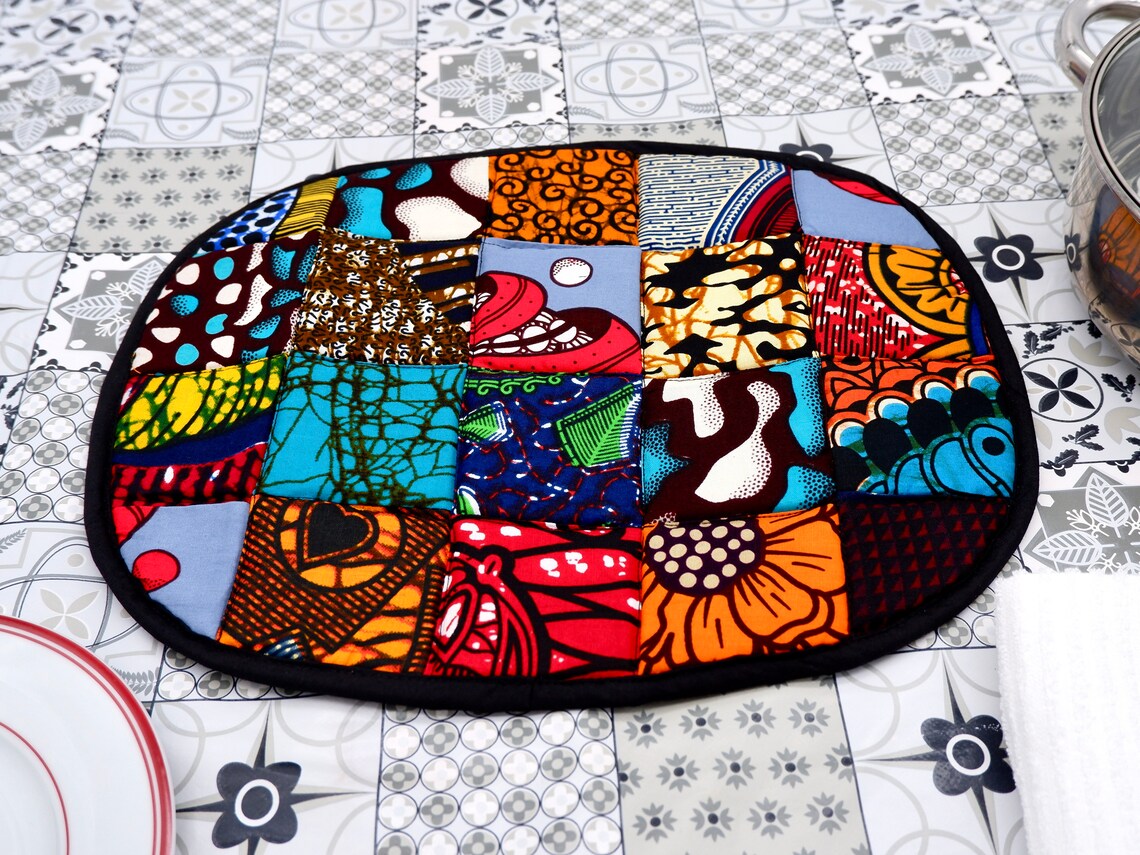African Print Quilted Placemats Set of 4 Soft Durable & - Etsy