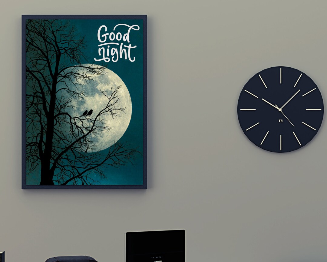 Goodnight Poster Goodnight Typographical Print Goodnight Sleep ...