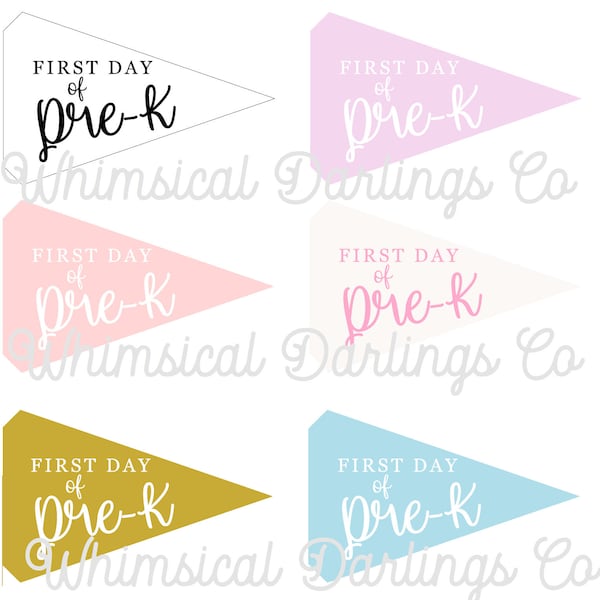 First Day of Pre K - Etsy