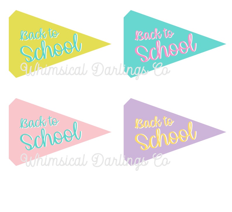 Retro Back to School Pennant Flag Printables // Whimsical - Etsy