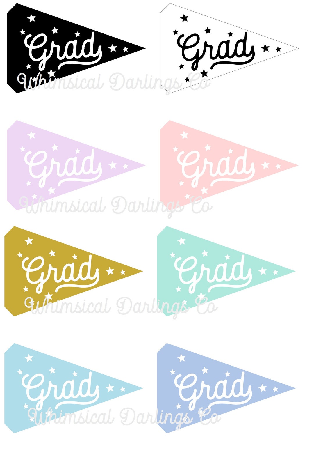 Class of 2022 Pennant Flag Printable // Graduation Pennant Flag // Grad ...