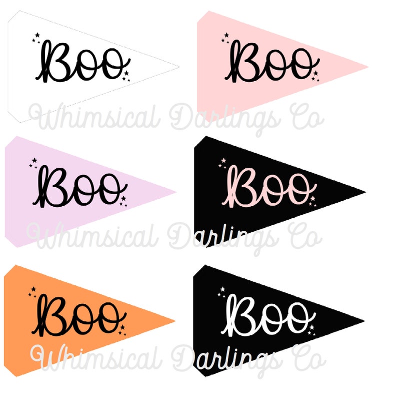 Boo Flag Printable // Boo Pennant Flag // Halloween Penant - Etsy