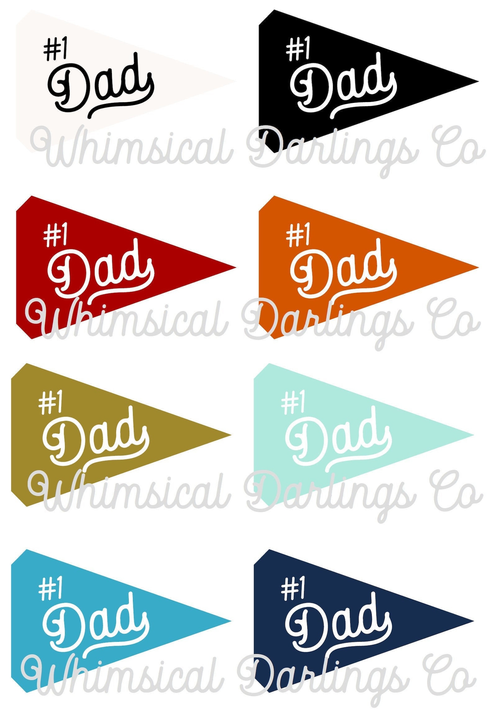 Number One Dad Pennant Flag Printable // 1 Dad pennant flag | Etsy