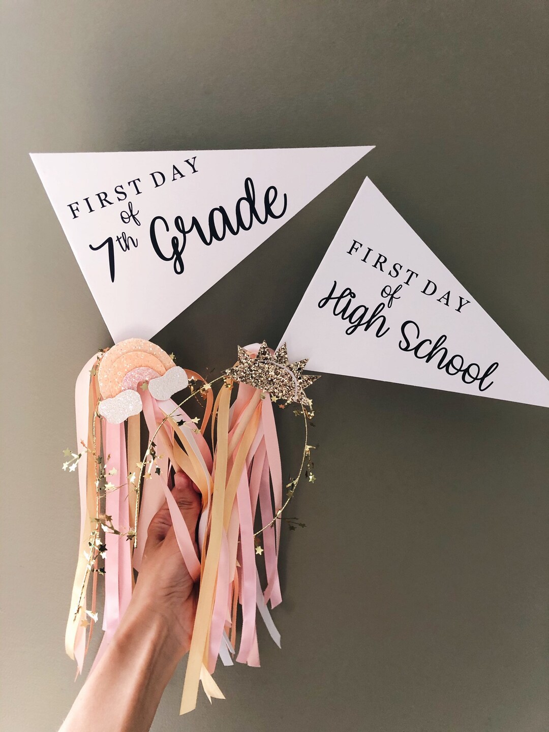 First Day of School Flag PRINTABLES - BIG Kids - Etsy