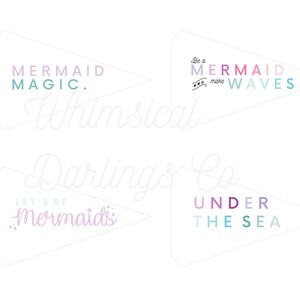 Mermaid Pennant Flag Printables - Etsy