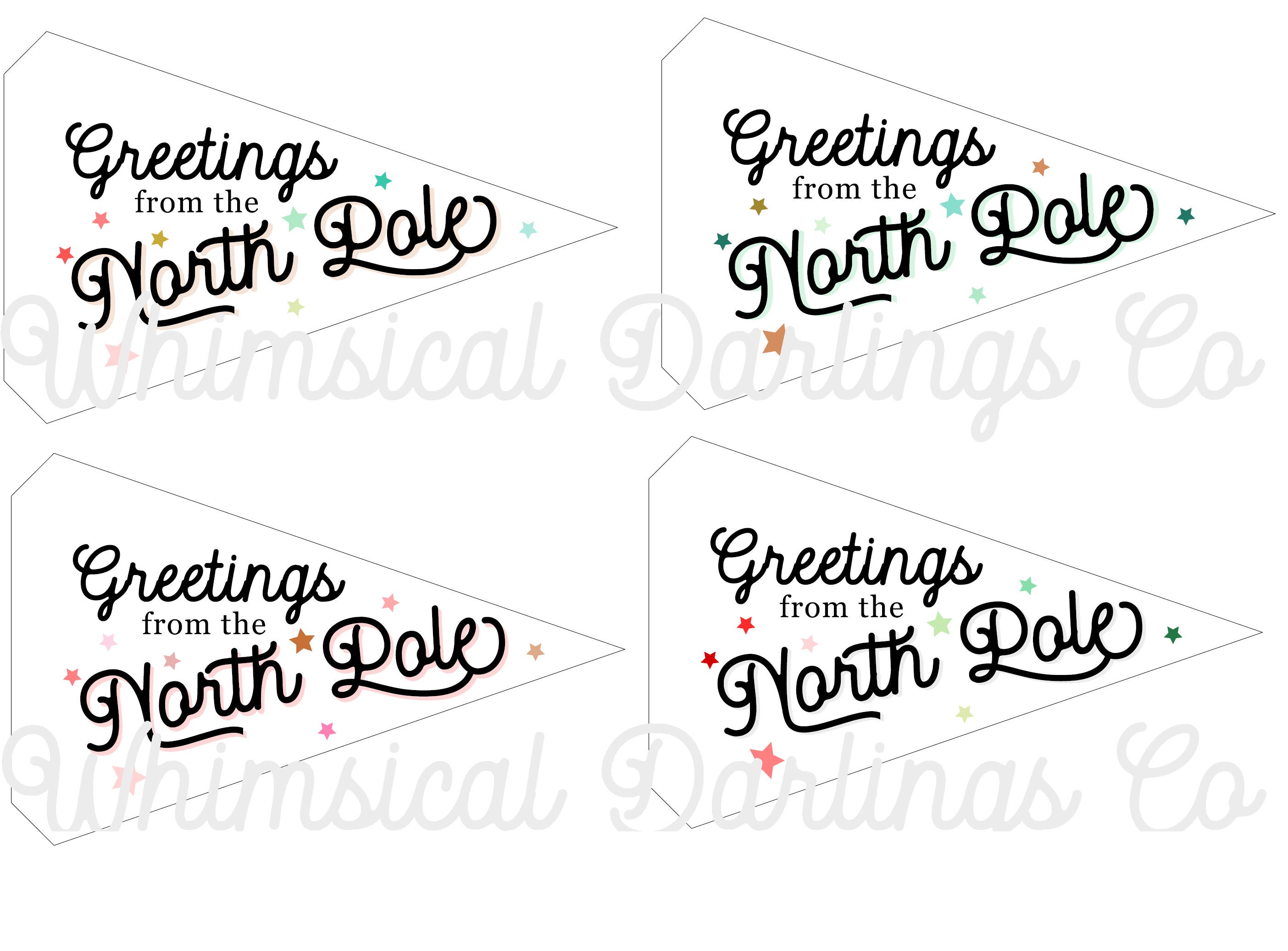Greetings from the North Pole Flag Printables // Holiday | Etsy
