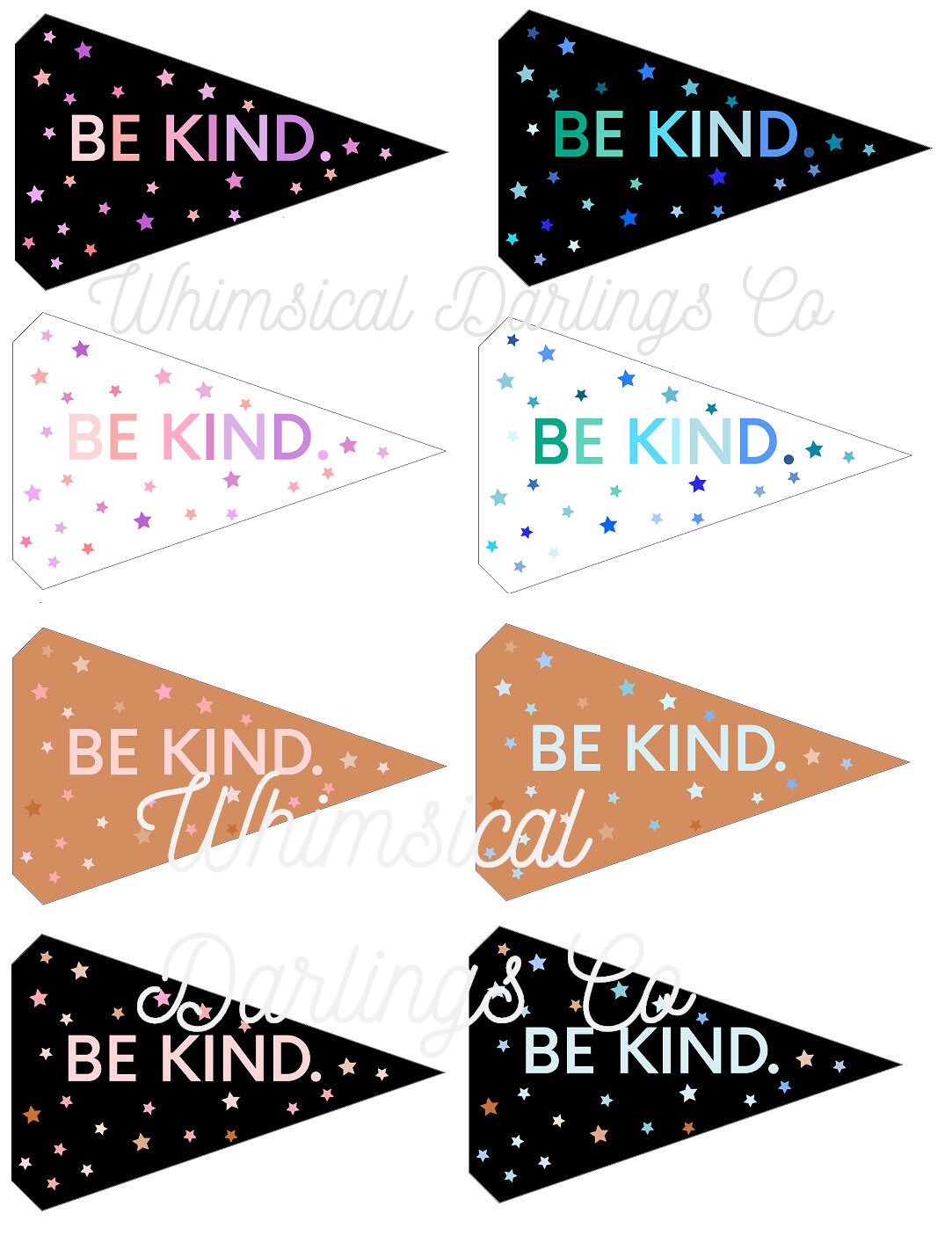 Be Kind Pennant Flag // Be Kind Printable - Etsy