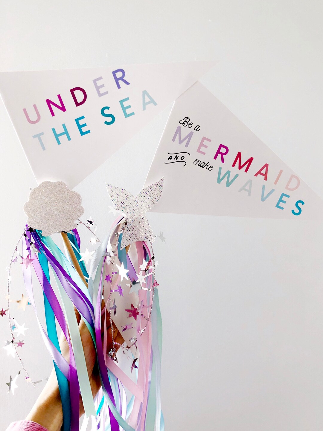 Mermaid Pennant Flag Printables - Etsy