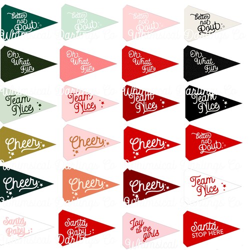 Christmas Pennant Flag Printables // Holiday Christmas Flags - Etsy