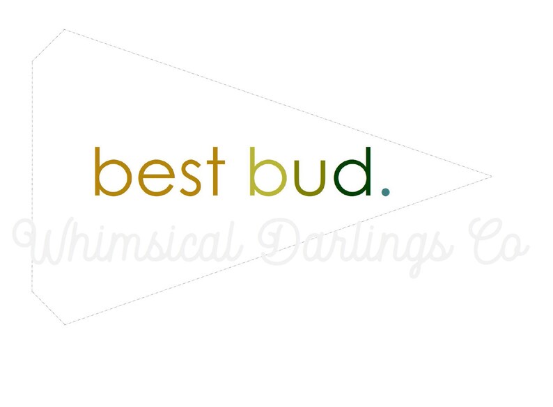 Best Bud Printable Pennant Flag // Valentine's Day Pennant - Etsy