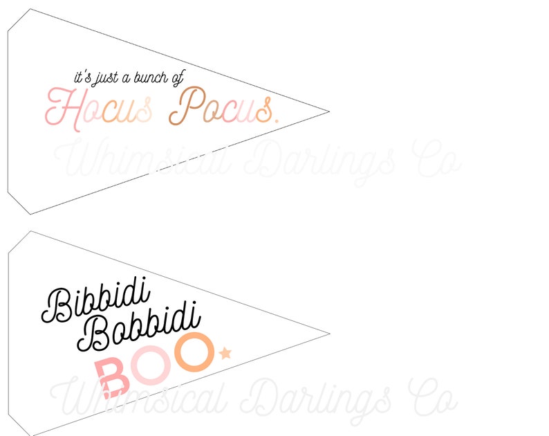 Pink Halloween Pennant Flag Printables | Etsy