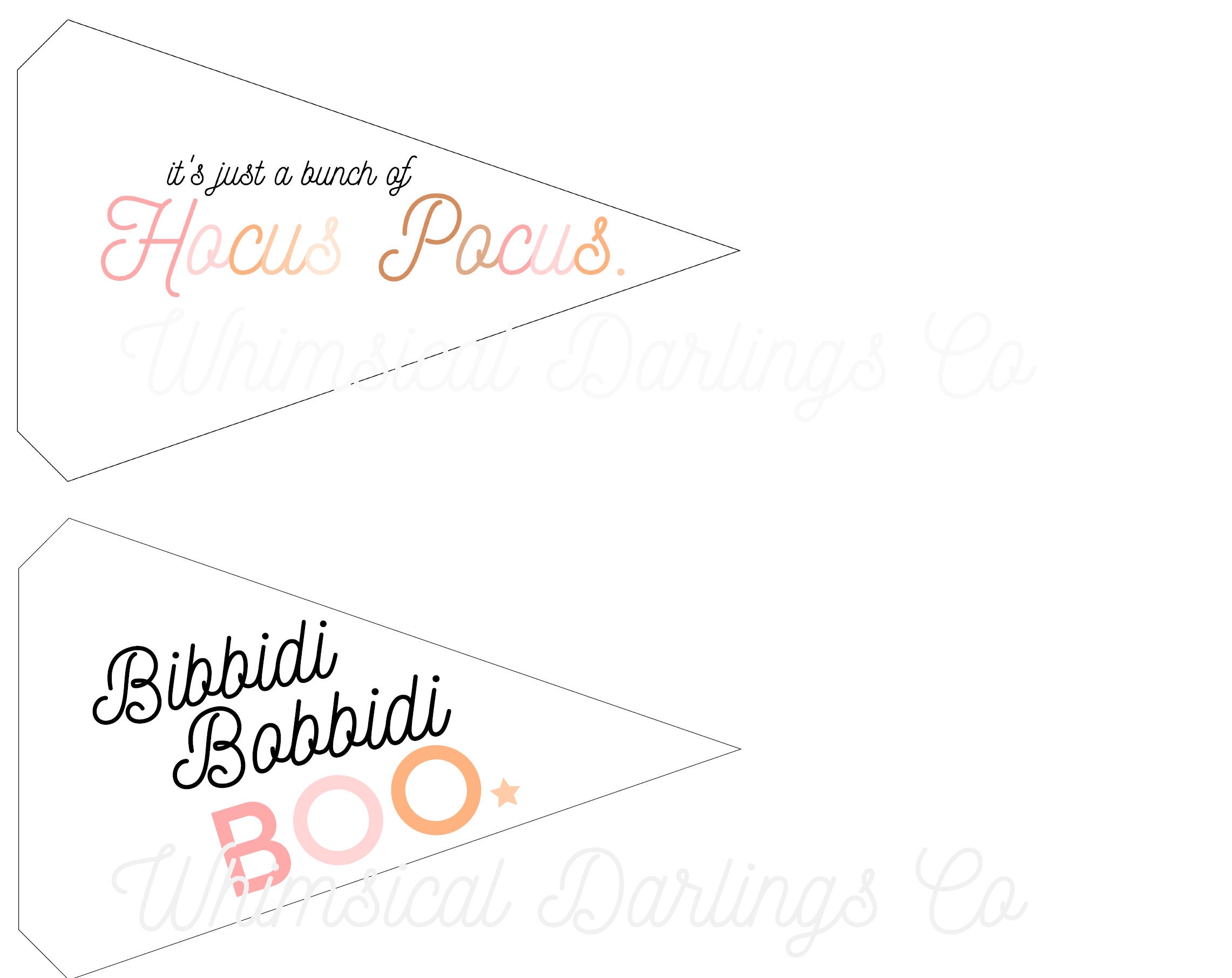 Pink Halloween Pennant Flag Printables - Etsy
