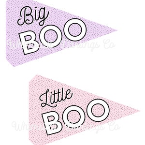 Little Boo Big Boo Pennant Flag Printable // Halloween Pennant Flag ...