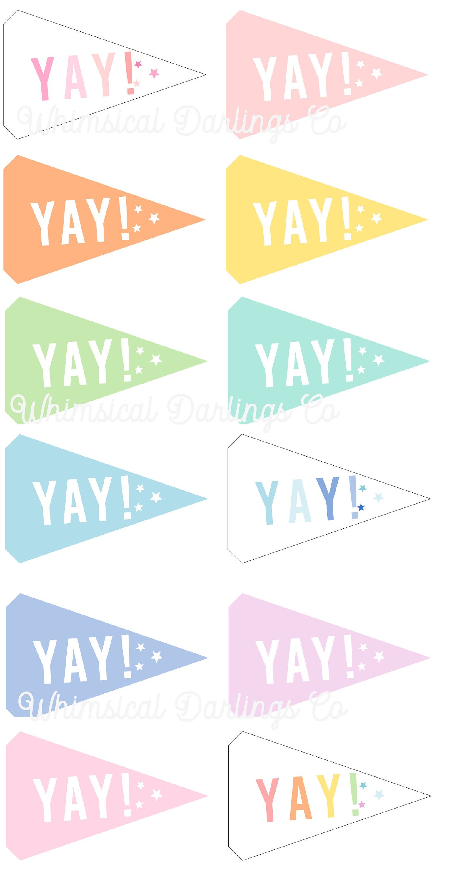 YAY! Pennant Flag Printable // Birthday Flag // Birthday Girl Flag ...