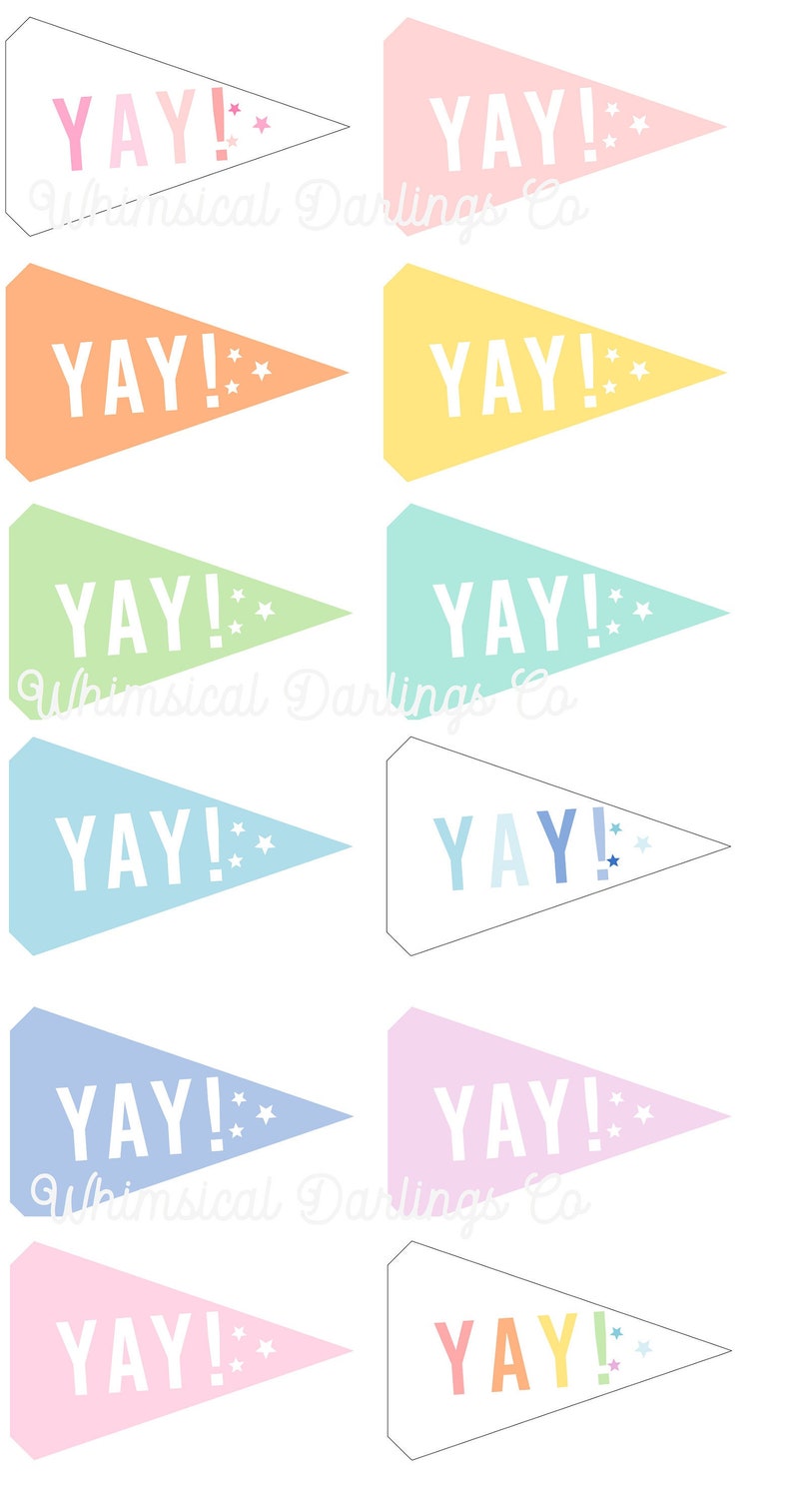YAY! Pennant Flag Printable // Birthday Flag // Birthday Girl Flag ...