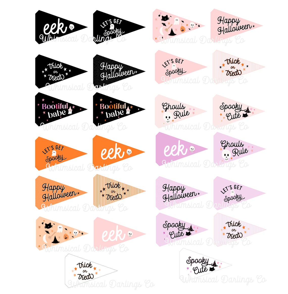 Halloween Pennant Flag Printables // Halloween Flag Printables - Etsy