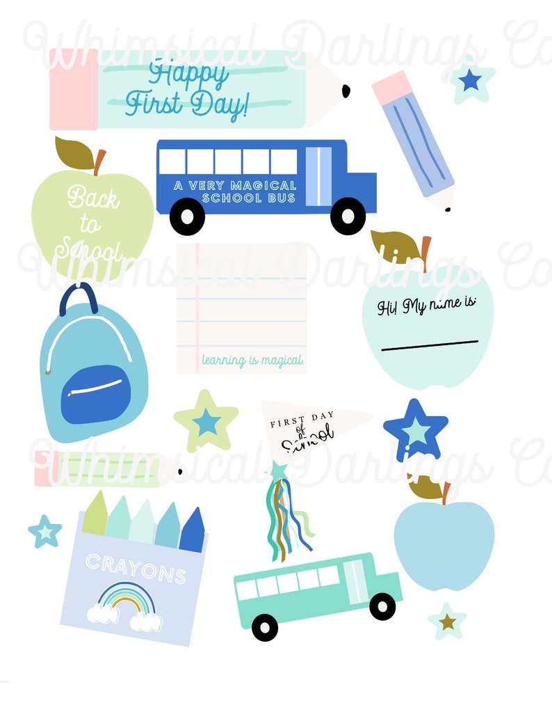 Back to School Printable Bundle // First Day of School - Etsy