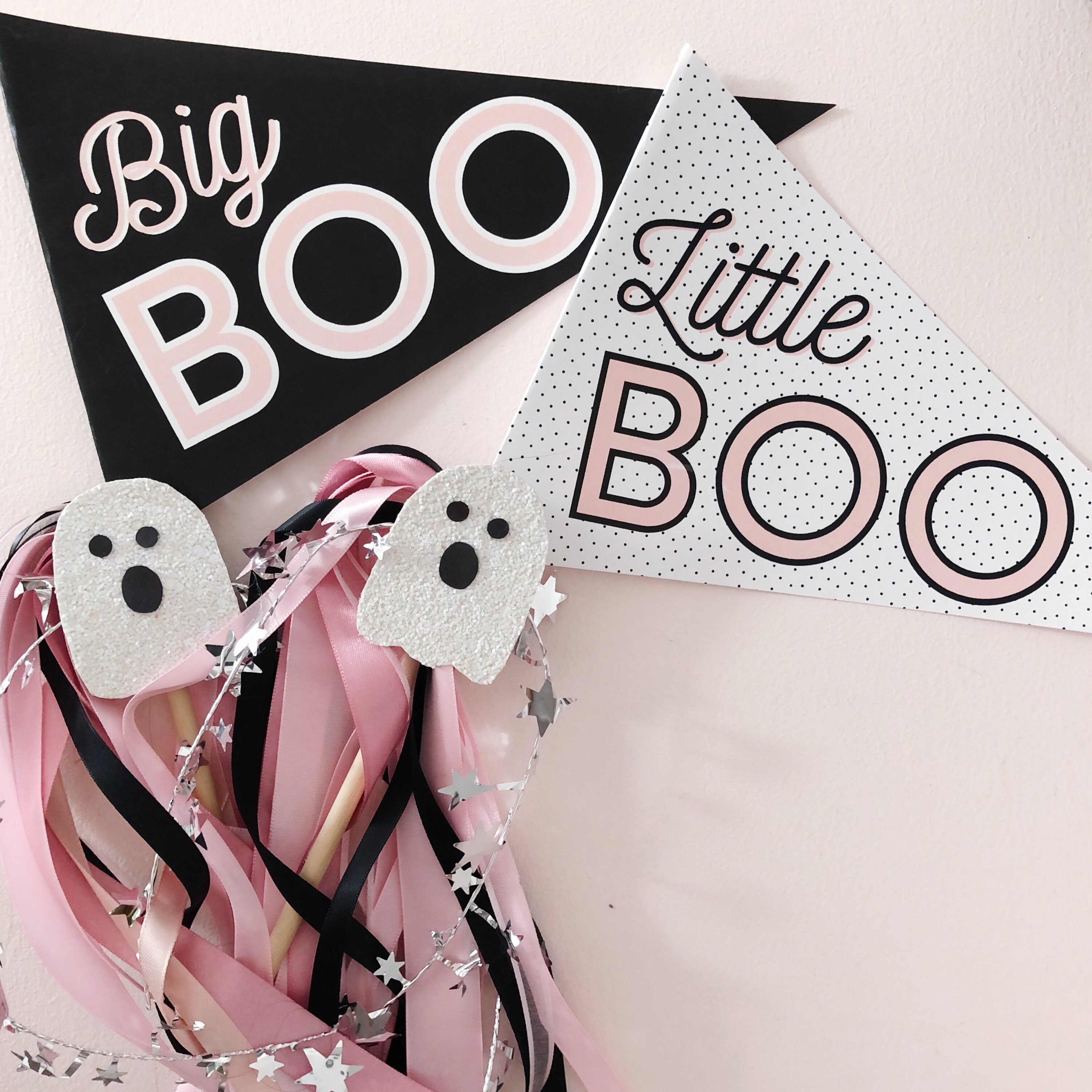 Little Boo Middle Boo Big Boo Pennant Flag Printable // - Etsy