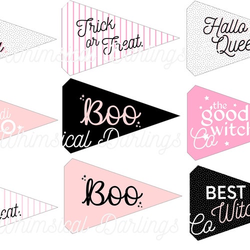 Halloween Pennant Flag Printables // Halloween Flag Printables - Etsy